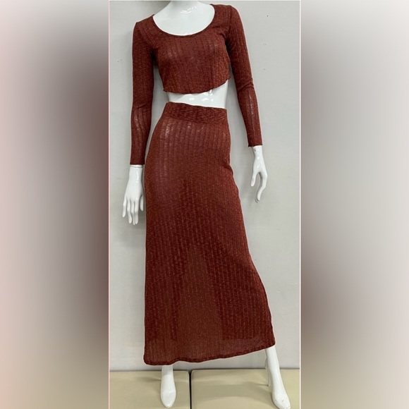 Free People | Skirts | Free People Beach Two Piece Ribbed Knit Skirt ...
